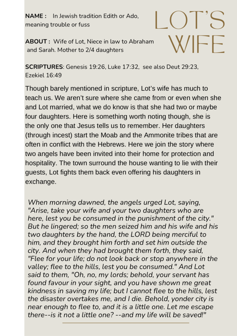 Lot’s wife – A Lesson in Letting Go